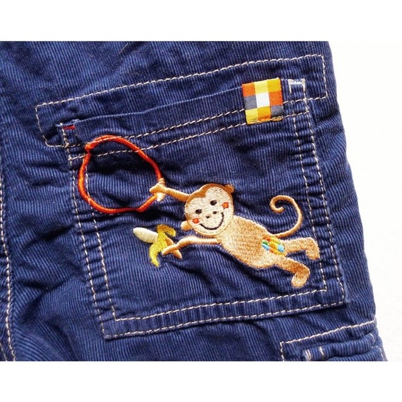 Lo-Zoo | One Pieces | Monkey Embroidered Cargo Corduroy Overalls 8 Mnth ...